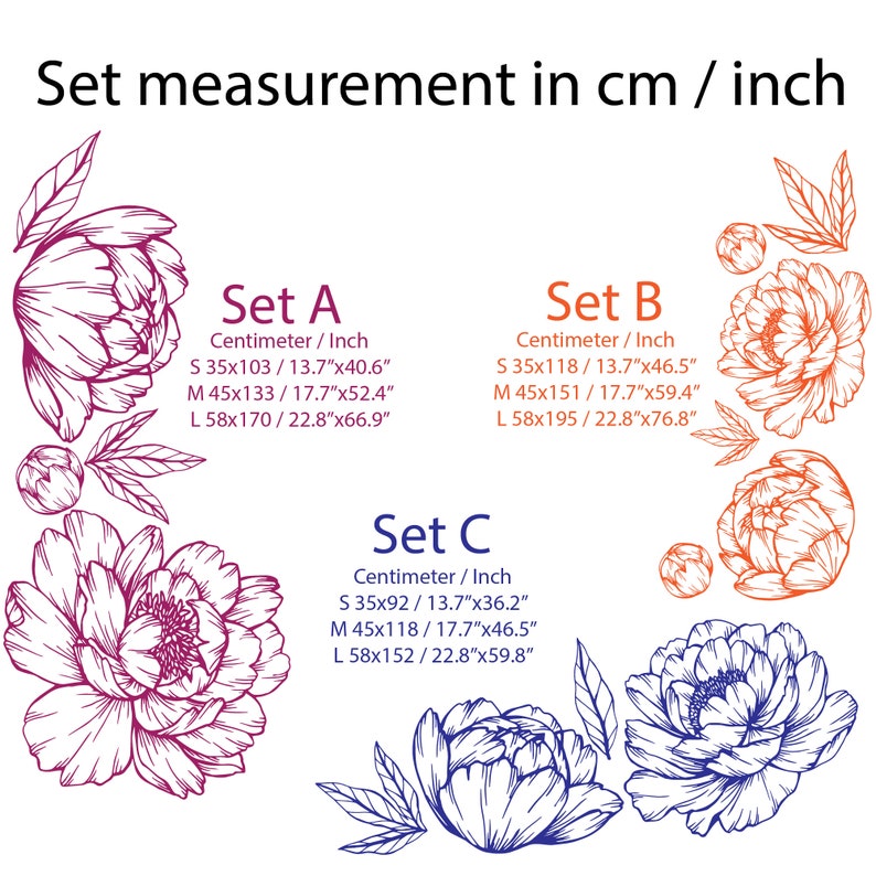 Large Peony Flower Decal for Shop Window and Wall Decoration - Etsy