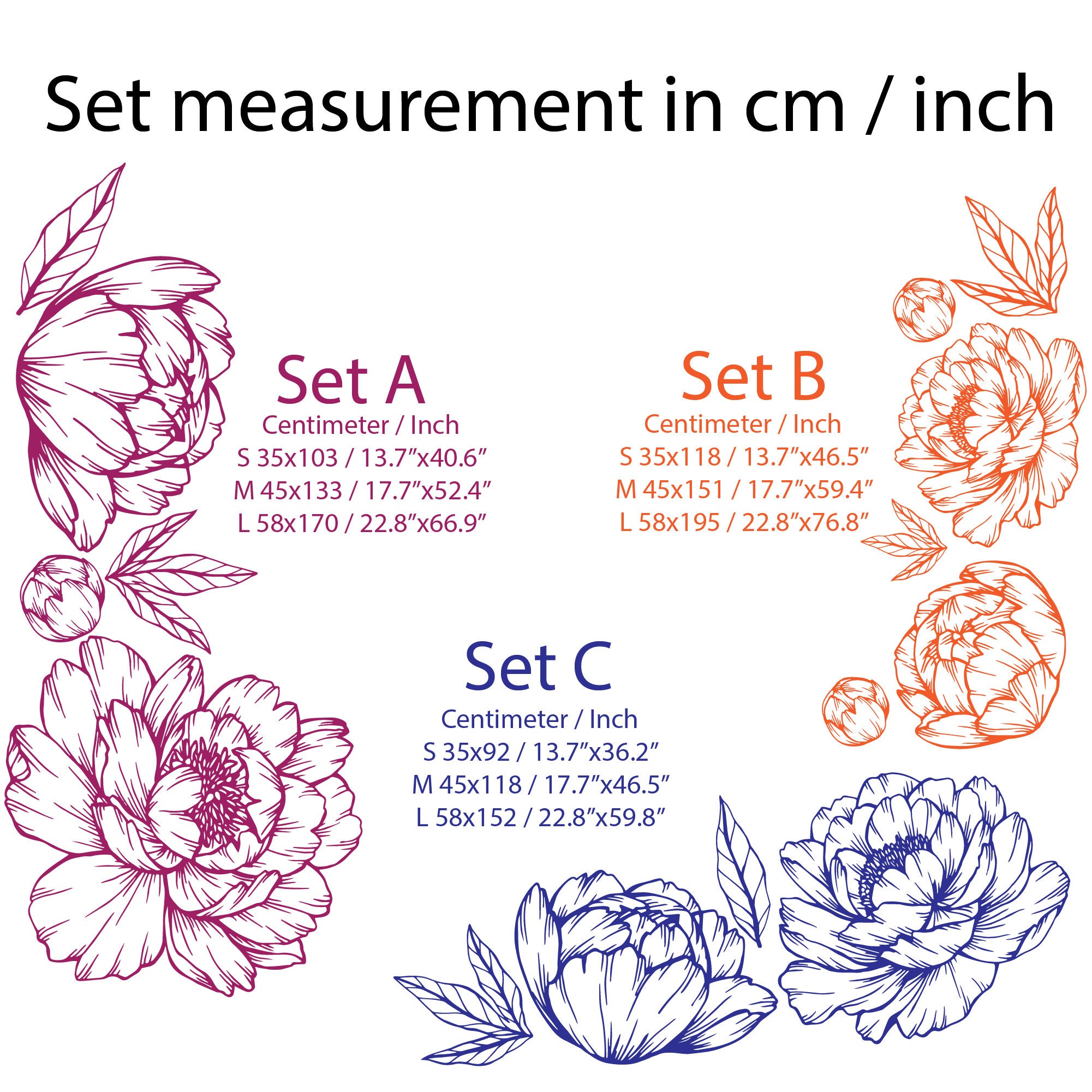 Large Peony Flower Decal for Shop Window and Wall Decoration - Etsy ...