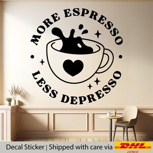 Hand-drawn Coffee Quote Decal for Shop Window and Wall - Unique ...