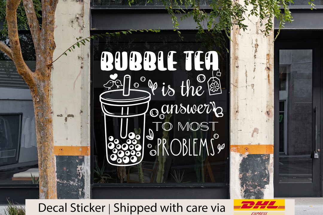 Front Shop Bubble Tea Decal, Shop Window Decor, Boba Tea Decal ...