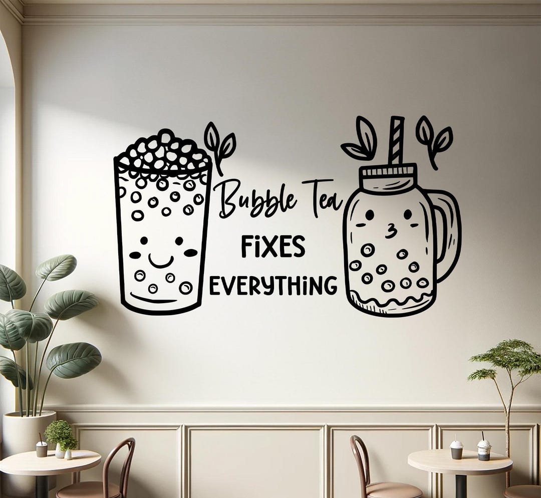 Small Size & Affordable Cute Bubble Tea Mascot Vinyl Sticker - Boba ...