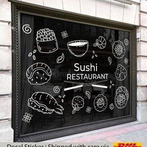 Sushi-themed Icon Decal - Ideal for Commercial Signage Display Store ...