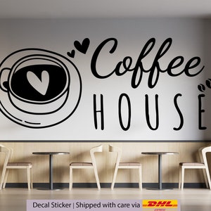 Make a Statement With Coffee House Wall Decals, Coffee House Signage ...