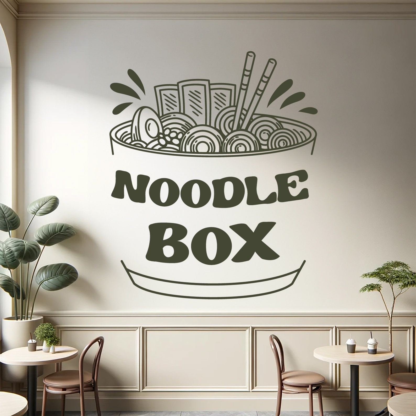 Ramen & Noodle Box Custom Decal for Window and Wall Restaurant Decor ...