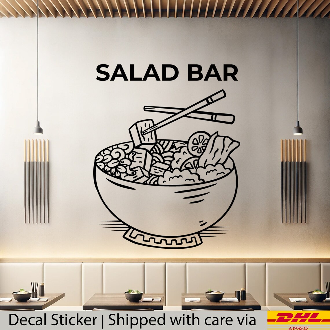Poke Decal for Restaurant and Frontstore Display on Window and Wall ...