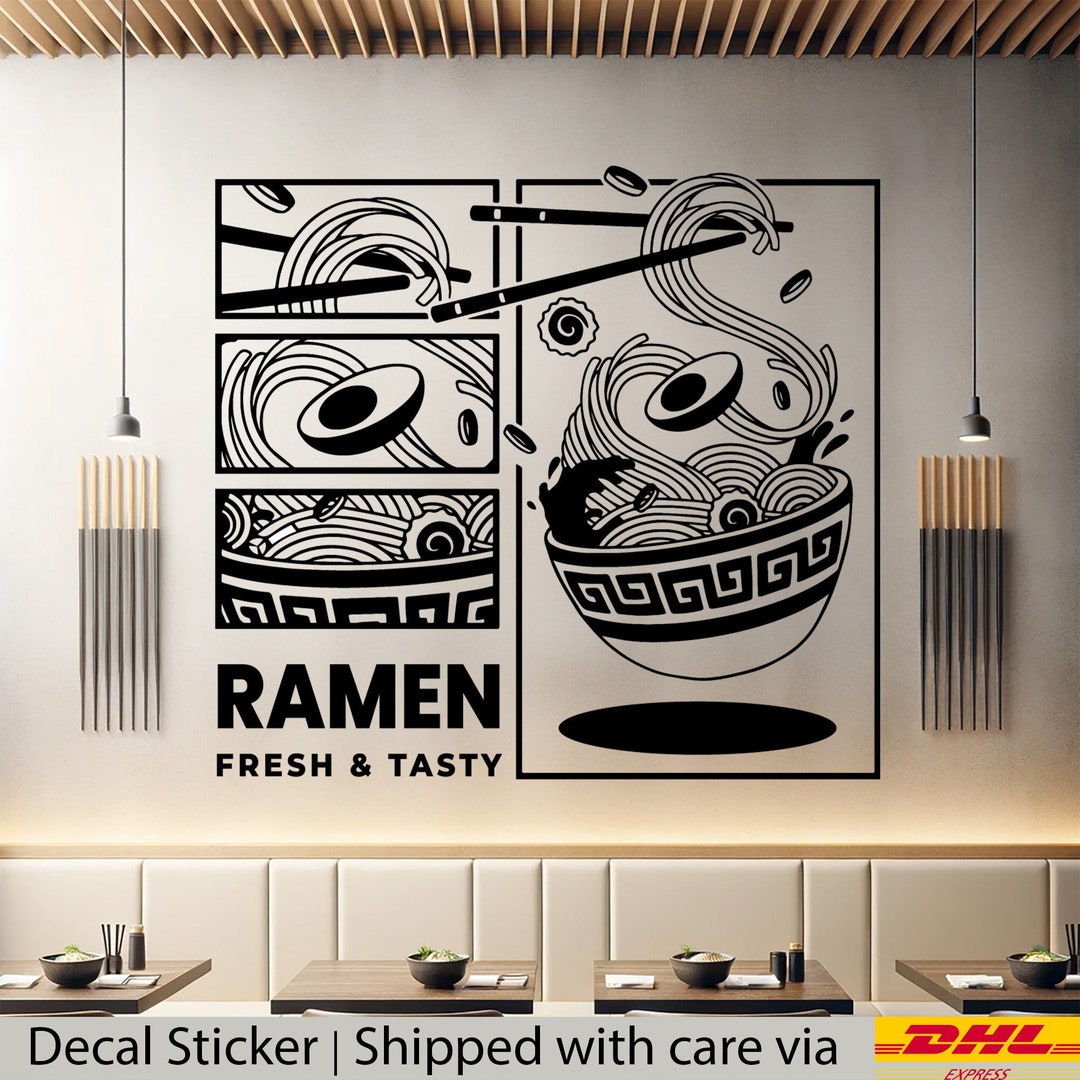 Ramen Delight Window Decal - Fresh & Tasty Noodle Wall Art for ...