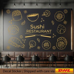 Sushi-themed Icon Decal - Ideal for Commercial Signage Display Store ...
