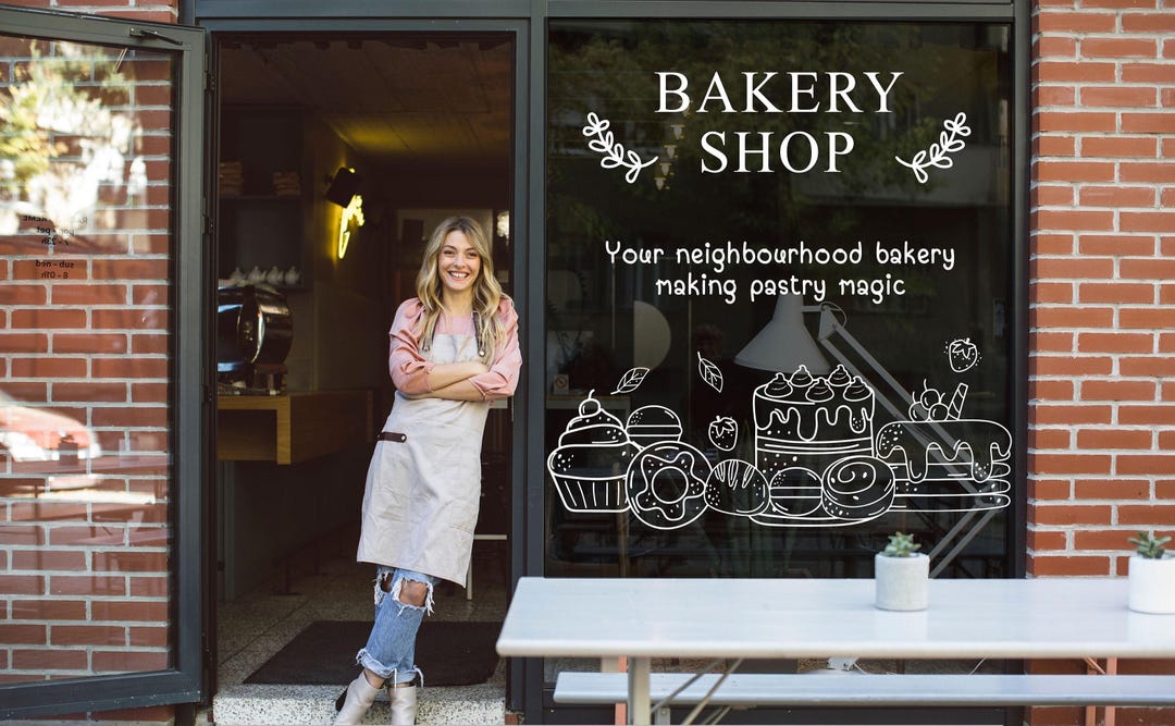 Affordable & Small Size Bakery Pastry Vinyl Decal Business Logo for ...