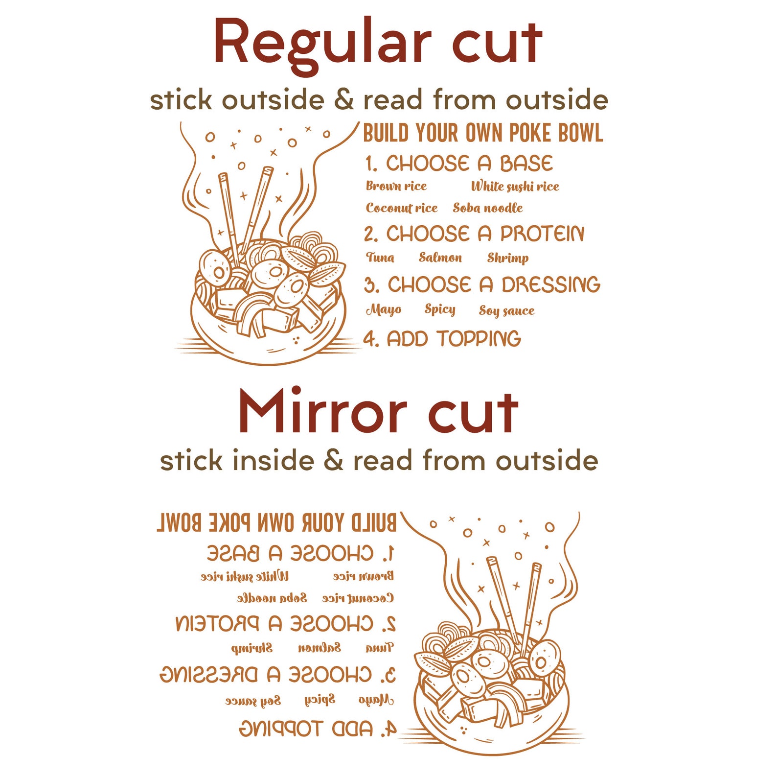 Personalised Poke Bowl Wall and Window Decal Vinyl Sticker for - Etsy