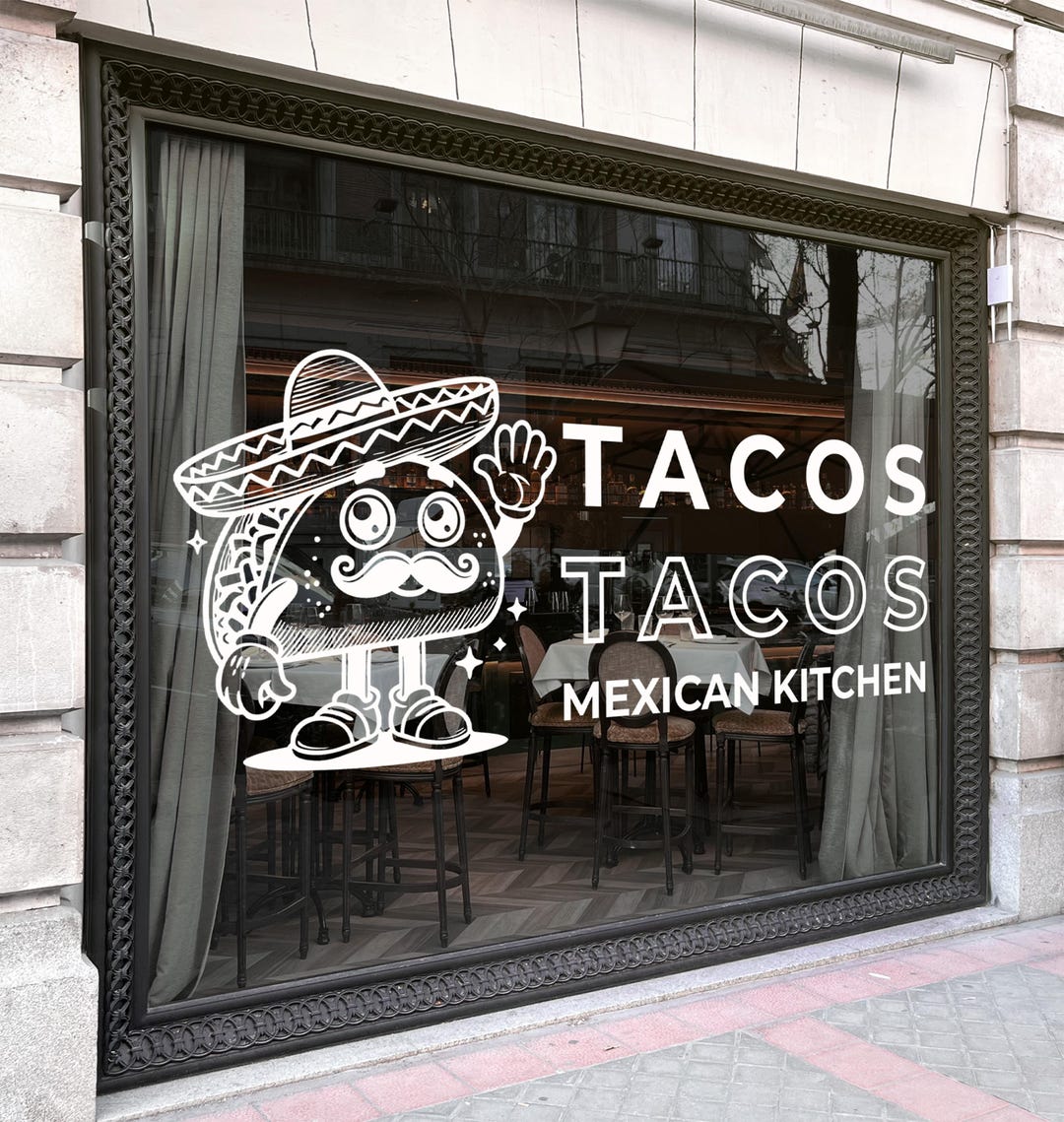 Mascot Mexican Tacos Food Quote or Business Logo Decal Sticker Window ...