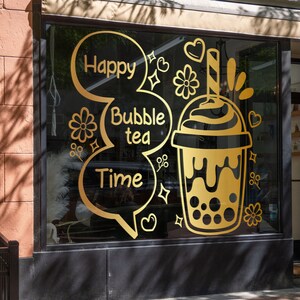 Bubble Tea Decal for Shop Window Display Showcase Bubble Tea - Etsy
