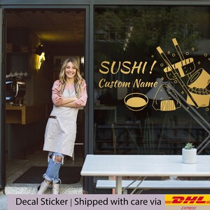 Sushi Restaurant & Bar Vinyl Decal - Perfect Window and Wall Decor for ...