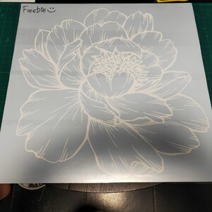 Peony Flower Decal for Shop Window Showcase, Large Flower Outline Decal ...