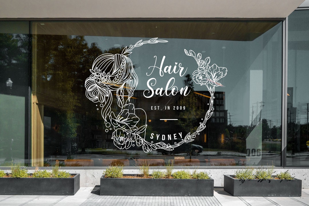 Hair Beauty Salon Business Logo Decal Signage for Front Store - Etsy
