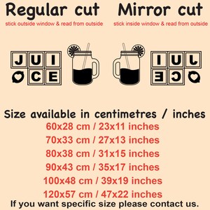 Fresh Juice Bar Decal for Window and Wall Shop Decor, Smoothies Fruit ...