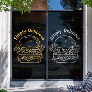 Custom Decal Sticker Burger Cafe for Business Logo Window Wall ...