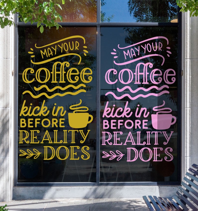 Large Coffee Quote Decals Restaurant Decor Beautiful Coffee - Etsy
