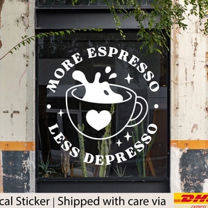 Hand-drawn Coffee Quote Decal for Shop Window and Wall - Unique ...