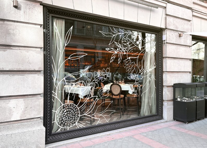 Sunflower Decals Flower Wreath Decal for Shop Window Display - Etsy