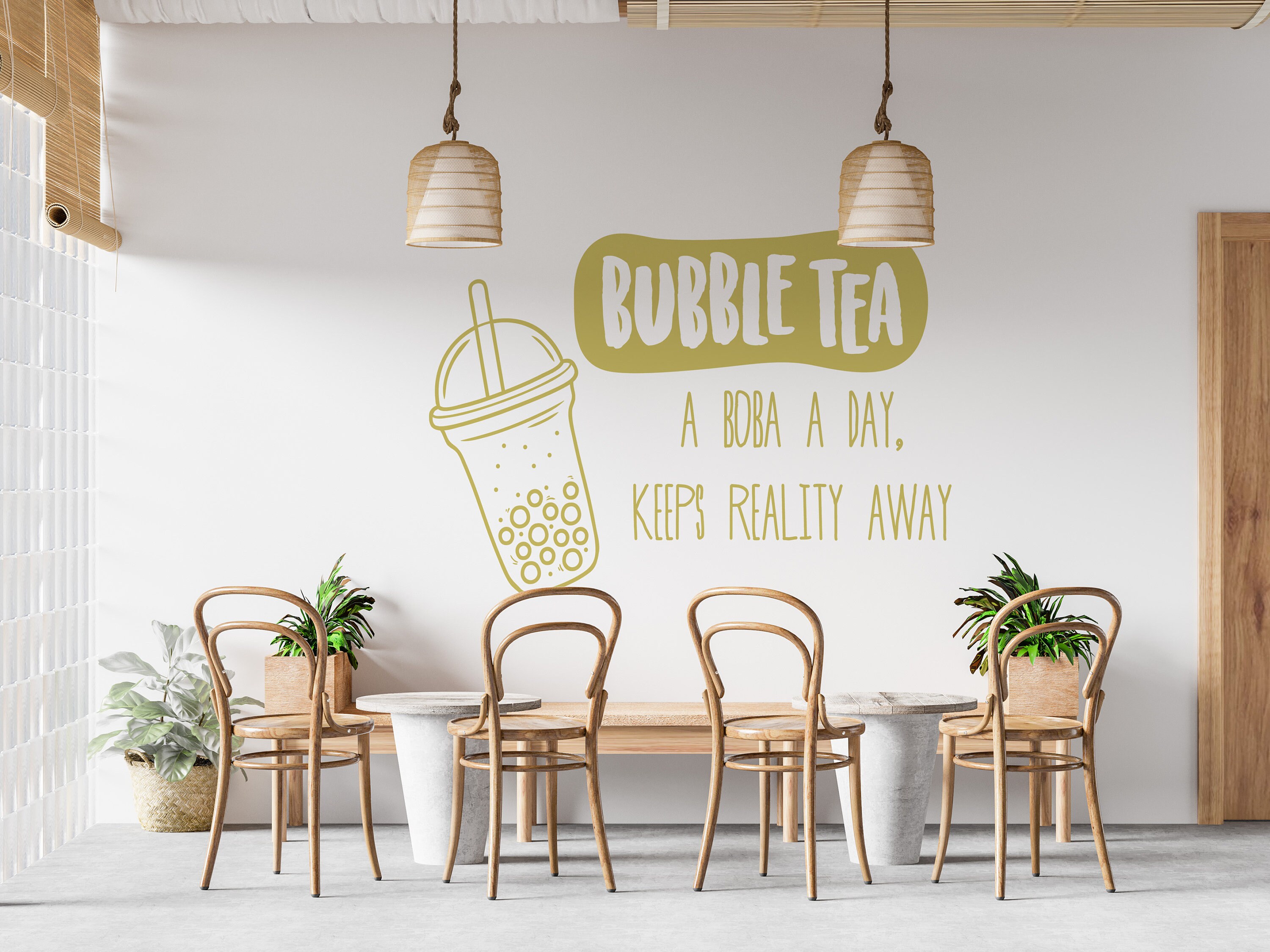 Large Bubble Tea Decals Shop Interior Decoration Commercial - Etsy UK