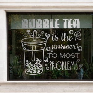 Front Shop Bubble Tea Decal, Shop Window Decor, Boba Tea Decal ...