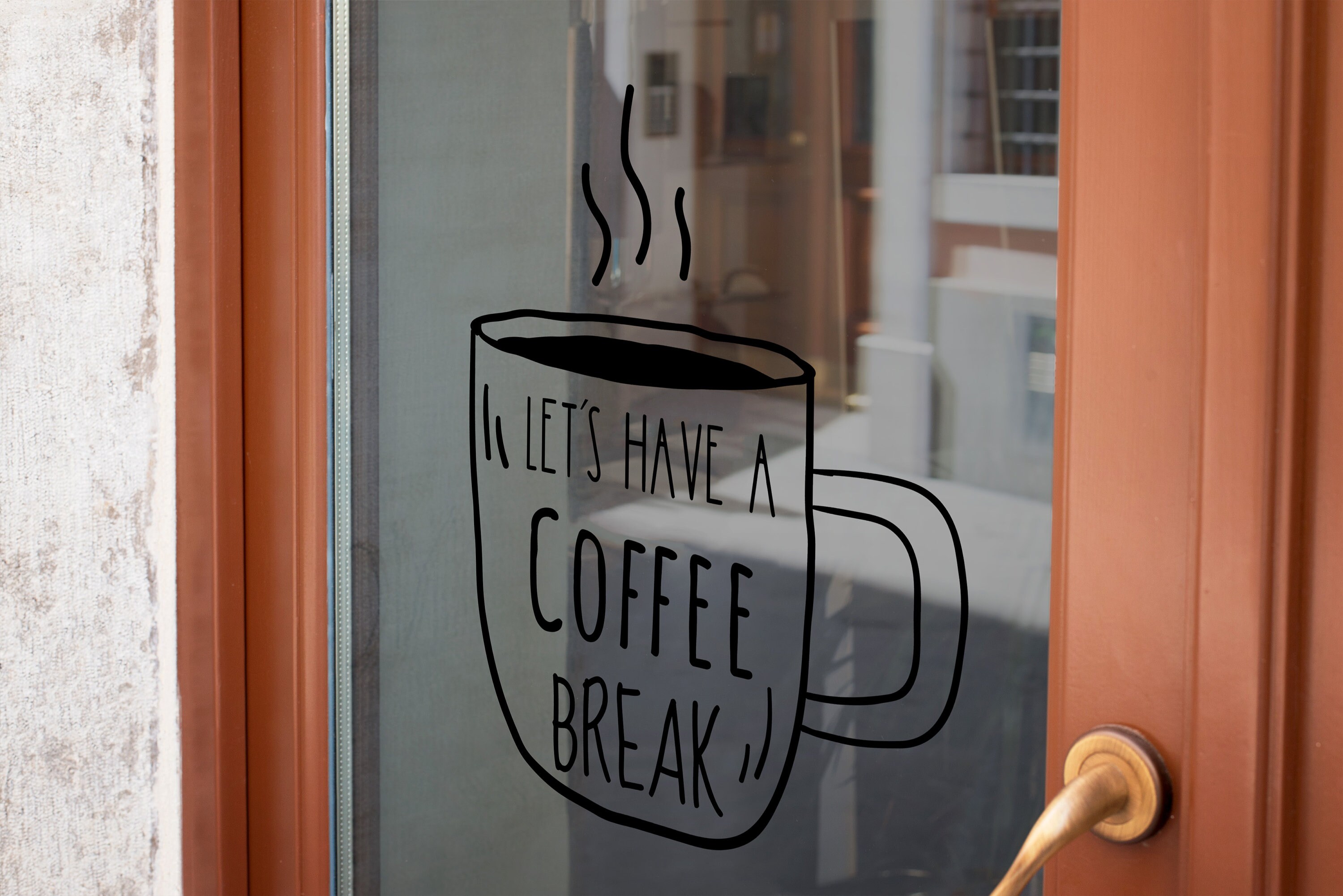 Let Have a Coffee Break Window Signage Vinyl Decals for Shop - Etsy ...