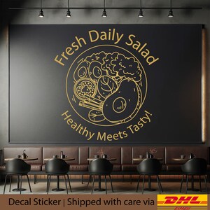 Salad Bowl Wall Vinyl Decal for Shop Decor, Mixing Vegetable Bowl ...