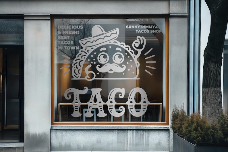 Mascot Mexican Tacos Food Quote or Business Logo Decal Sticker Window ...