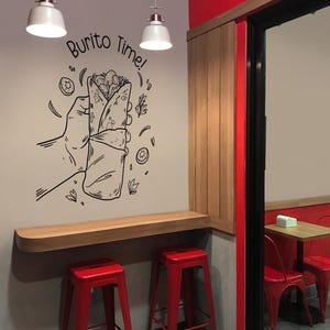 Mexican Burrito Food Vinyl Decal Stickers Perfect for Restaurants ...