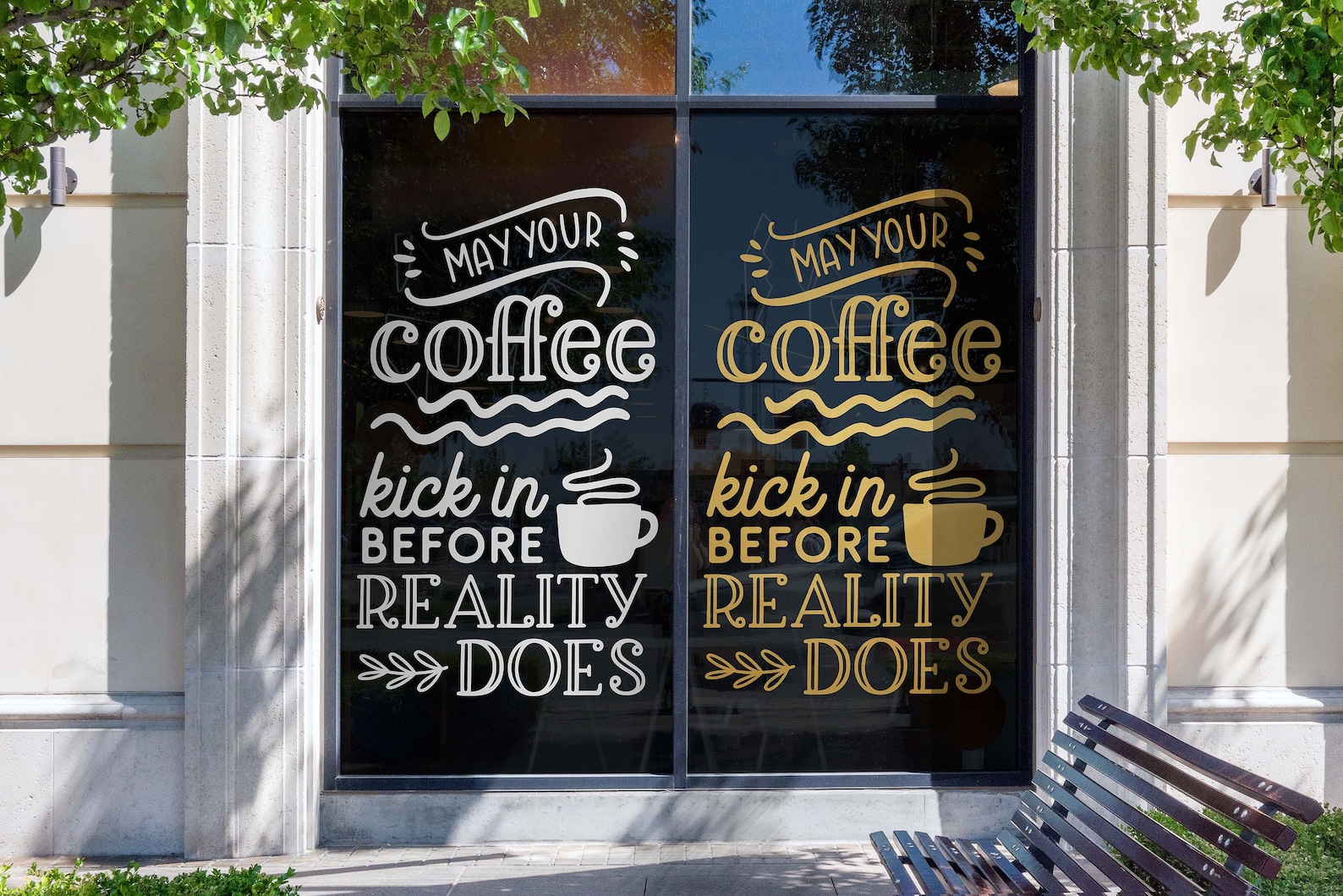 Large Coffee Quote Decals Restaurant Decor, Beautiful Coffee Line Art ...