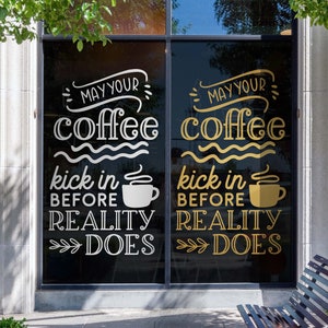 Large Coffee Quote Decals Restaurant Decor, Beautiful Coffee Line Art ...