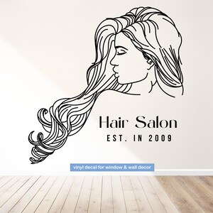 Elegant Hair Salon Decal Sticker for Front Shop Decor, Custom Retail ...