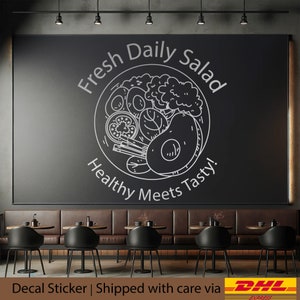 Salad Bowl Wall Vinyl Decal for Shop Decor, Mixing Vegetable Bowl ...