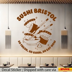 Sushi Restaurant & Bristol Vinyl Decal - Perfect Window and Wall Decor ...