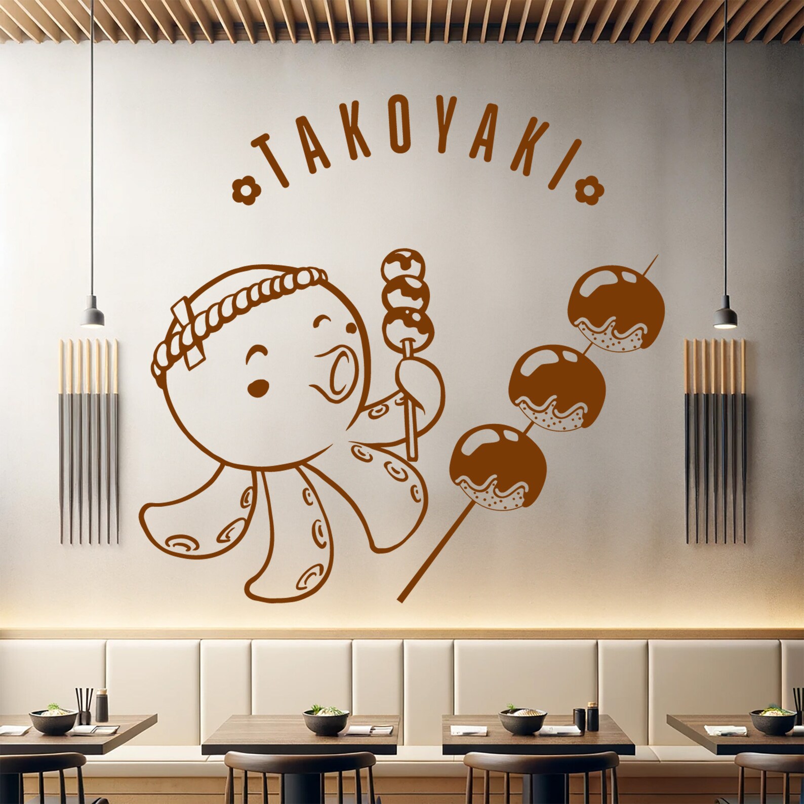 Takoyaki With Octopus Decal Sticker for Restaurant and Food Truck ...
