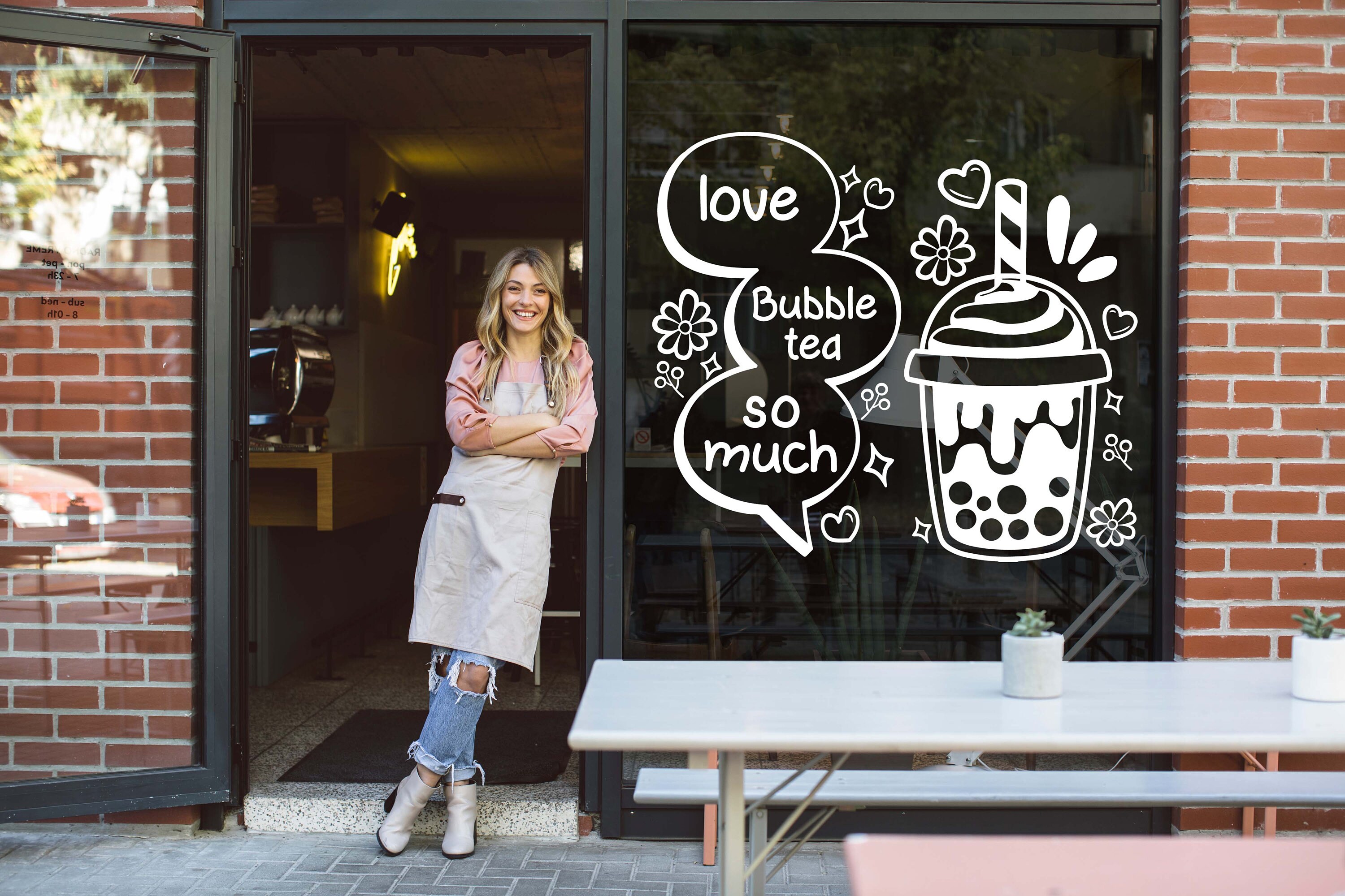 Bubble Tea Decal for Shop Window Display Showcase Bubble Tea - Etsy ...
