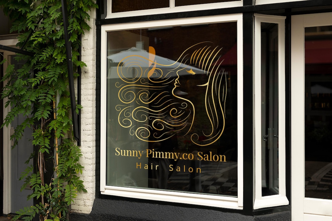 Women Beauty Hair Salon Decals, Personalized Business Name Window ...