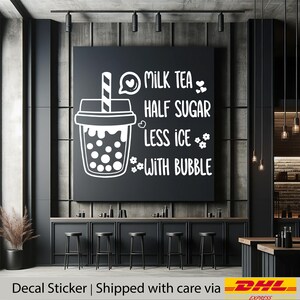 Bubble Tea Decal for Window and Wall Decor, Bubble Milk Tea Sticker ...