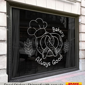 Bakery Pastry Vinyl Decal Business Logo | Bread Croissant Customise ...