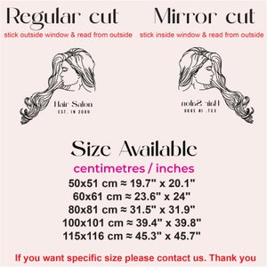 Elegant Hair Salon Decal Sticker for Front Shop Decor, Custom Retail ...
