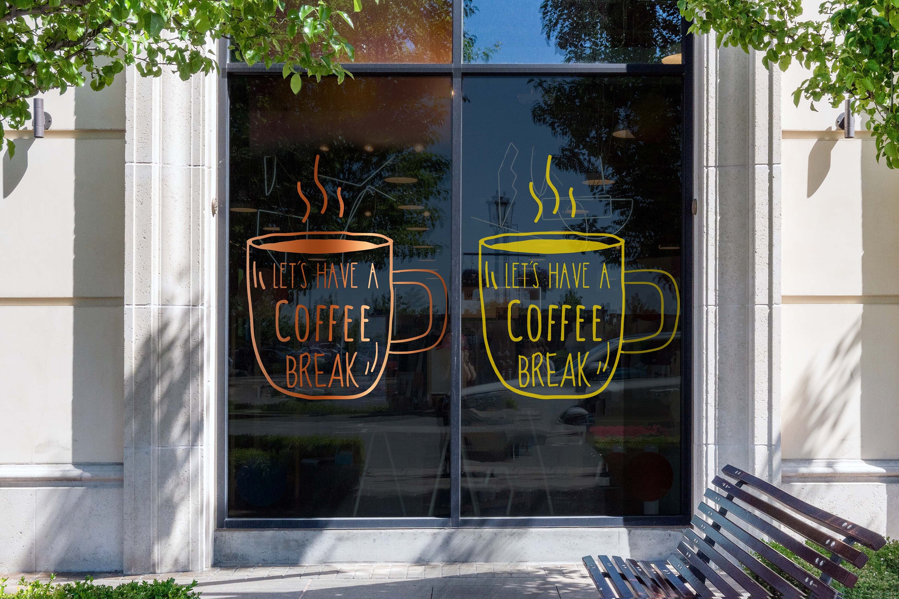 Let Have a Coffee Break Window Signage Vinyl Decals for Shop - Etsy ...