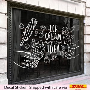 Large Size Ice Cream is a Good Idea for Decals for Gelato Shop Window ...