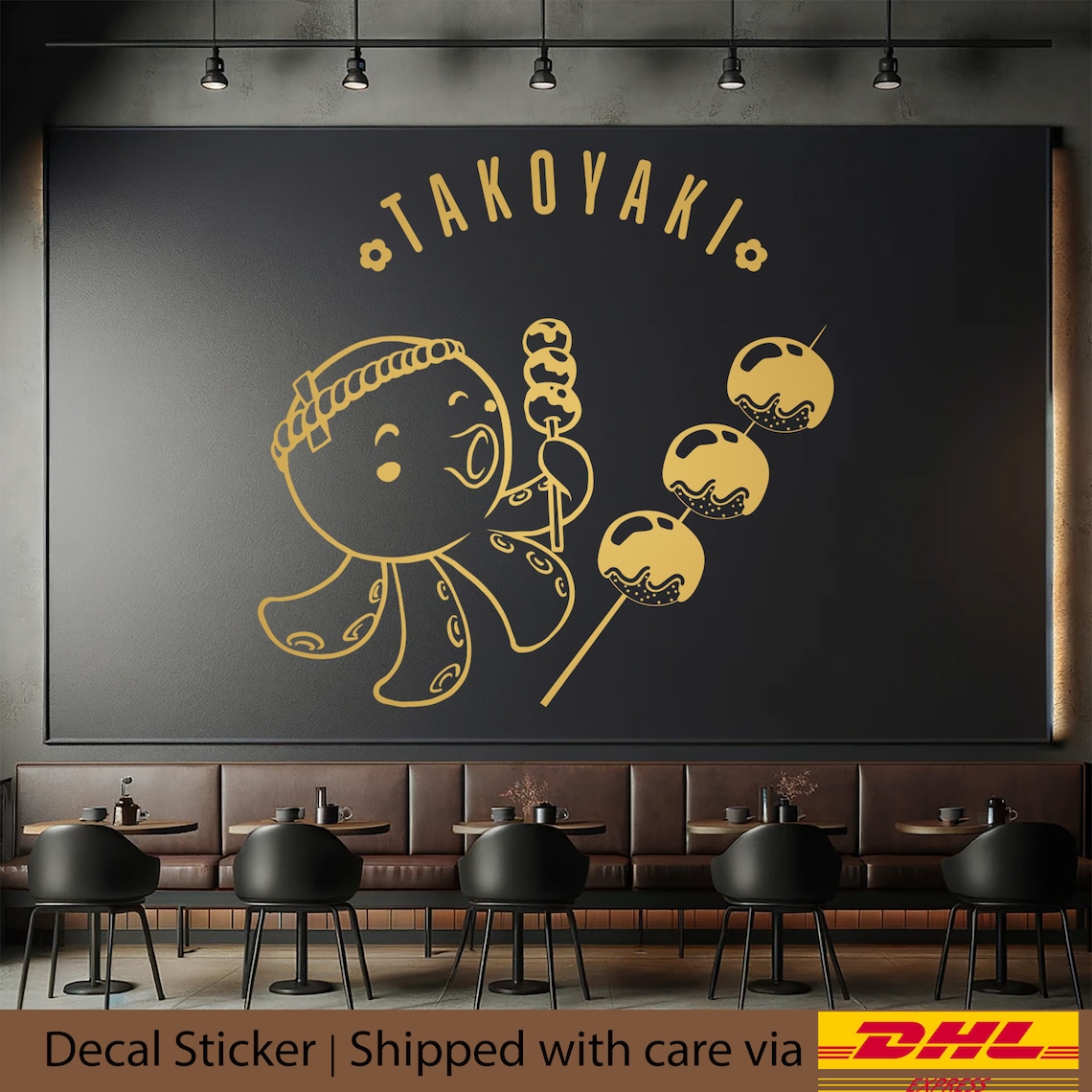 Takoyaki With Octopus Decal Sticker for Restaurant and Food Truck ...
