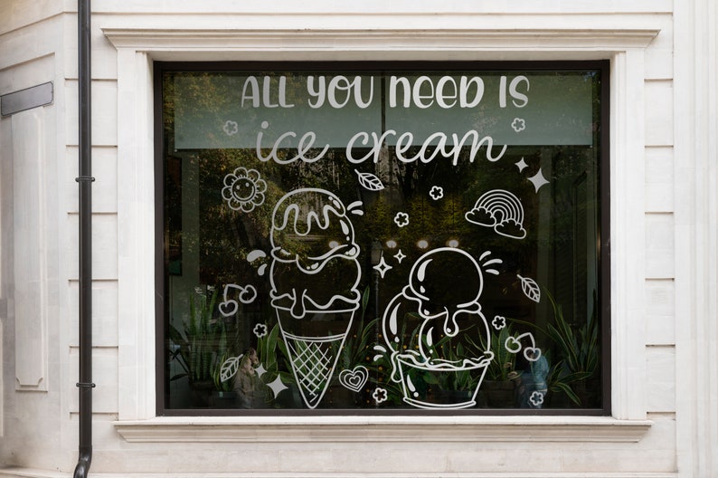 Ice Cream Shop Window Decal: Gelato Shop Marketing Signage - Etsy