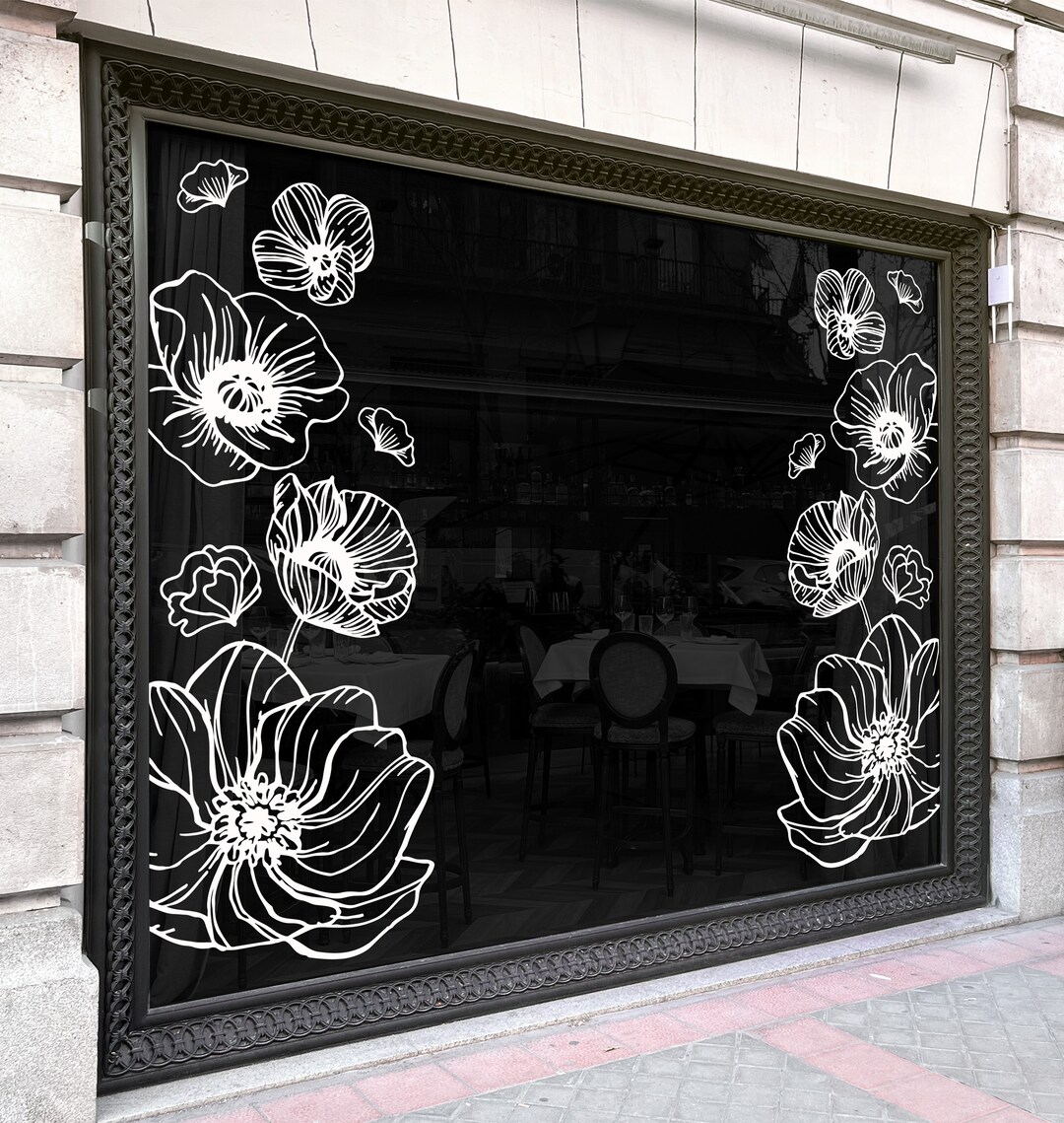 Flower Decals for Shop Display Window, Window Decoration, Outdoor ...