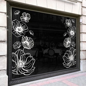 Flower Decals for Shop Display Window, Window Decoration, Outdoor ...