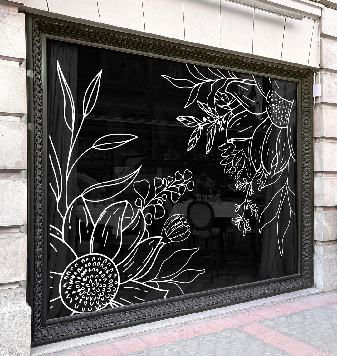 Sunflower Decals Flower Wreath Decal for Shop Window Display - Etsy