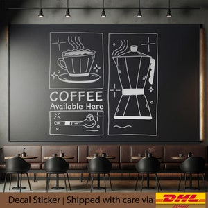 Minimalise Coffee Decals Restaurant Decor, Beautiful Coffee Line Art ...