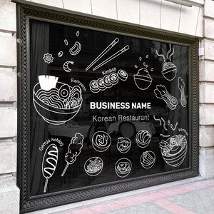 Korean Restaurant Vinyl Decal Business Logo Signage, Personalize ...