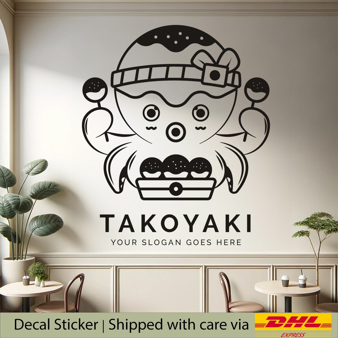 Octopus Takoyaki Vinyl Decal Sticker for Restaurant & Food Truck ...